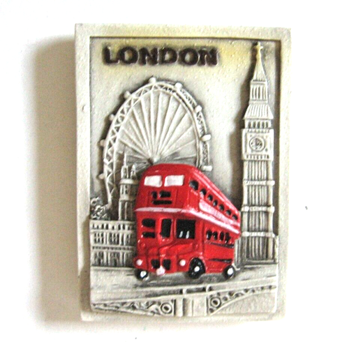 London England Souvenir Magnet Double Decker Bus, London Eye, Big Ben ...