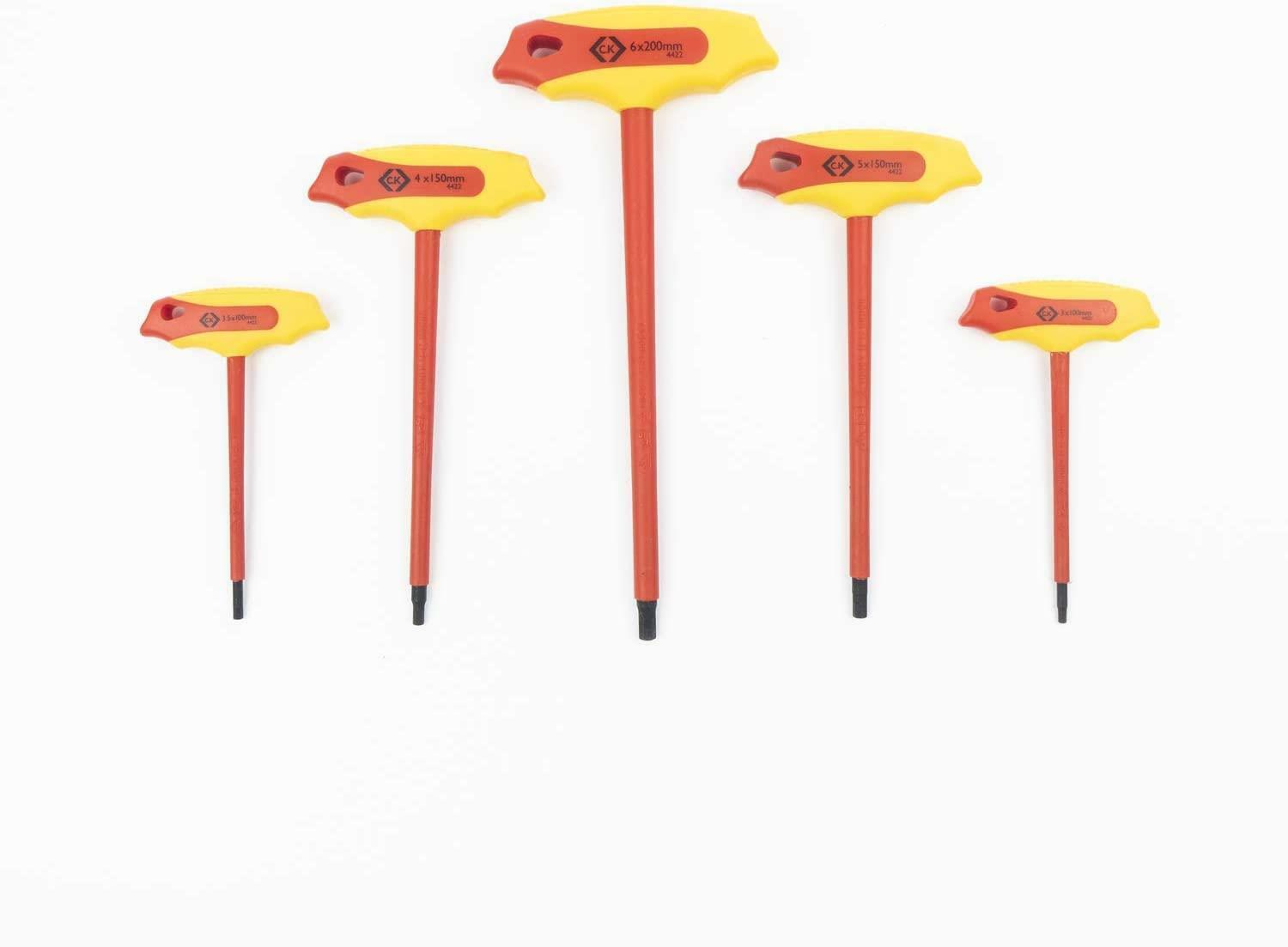 CK T-Handle 1000v VDE Insulated Hex Allen Hexagon Keys 3mm, 3.5mm, 4 ...