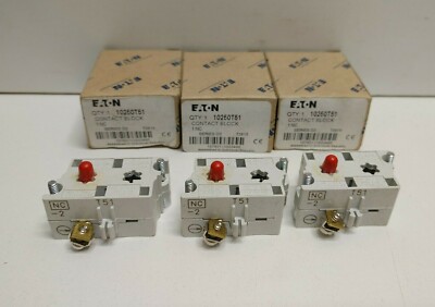 LOT OF 3 NEW OLD STOCK! EATON SER.D2 600V 1N.C. CONTACT BLOCKS 10250T51 ...