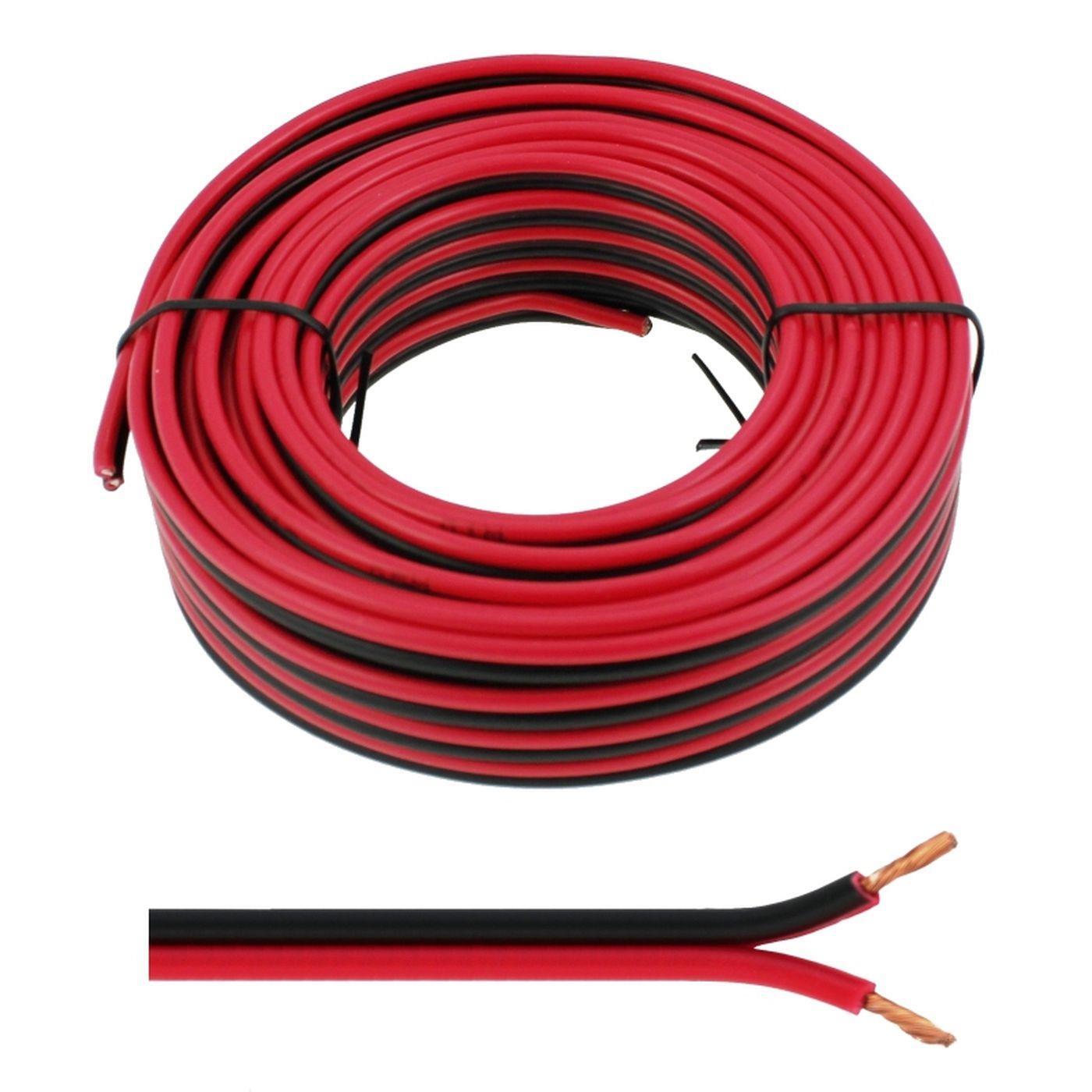 10m Speaker cables 2x 1,5mm² Red Black Audio cable Box housing cable ...