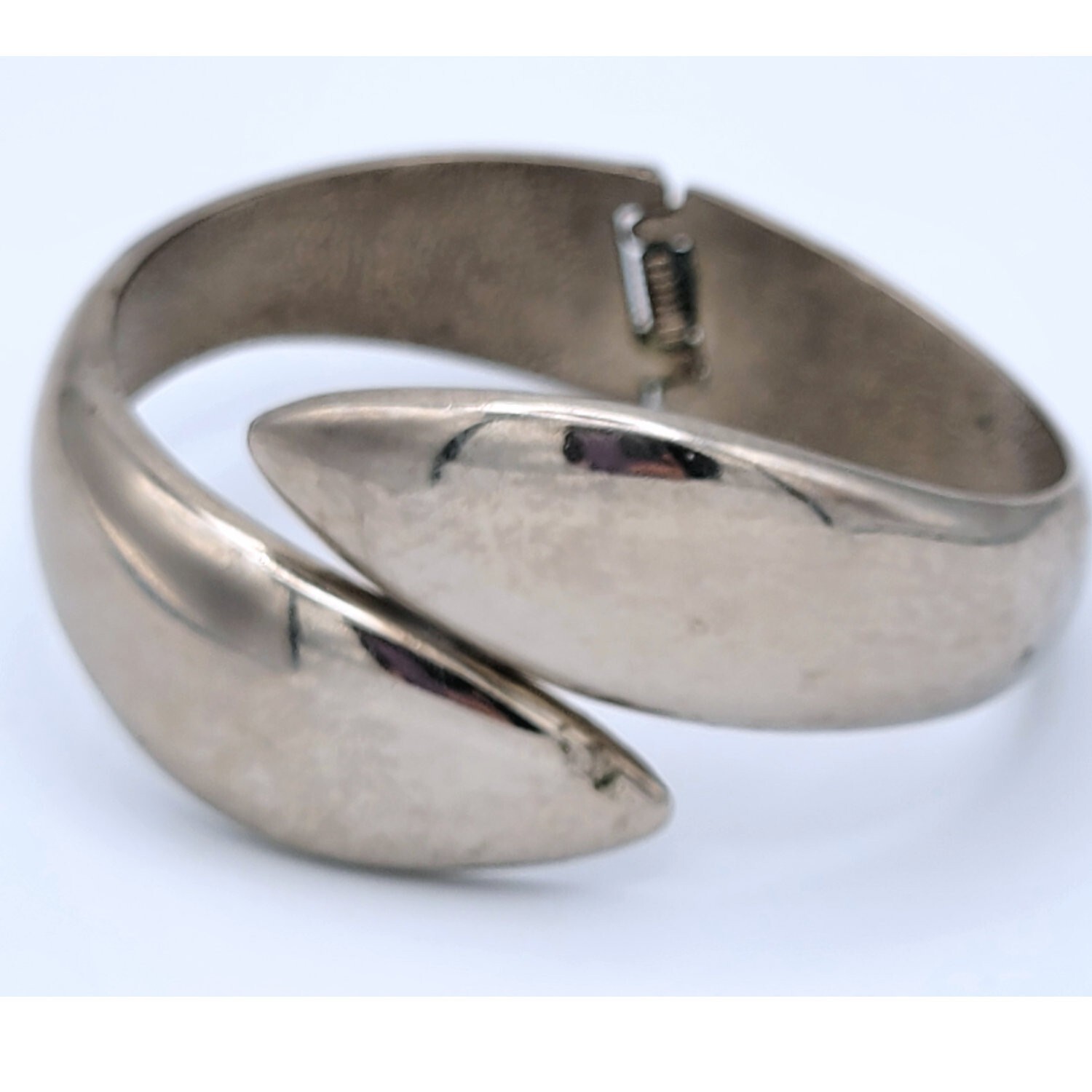 Beautiful vintage bangle bracelet silver plate hinged cuff silver ...