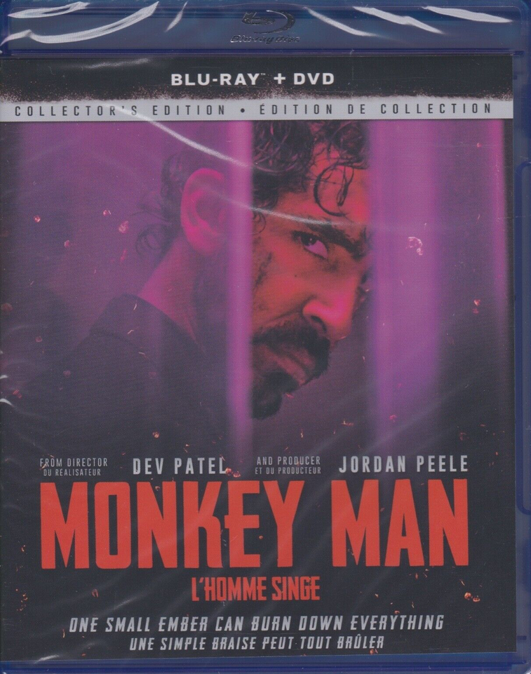 MONKEY MAN COLLECTOR'S EDITION BLURAY & DVD SET with Dev Patel ...