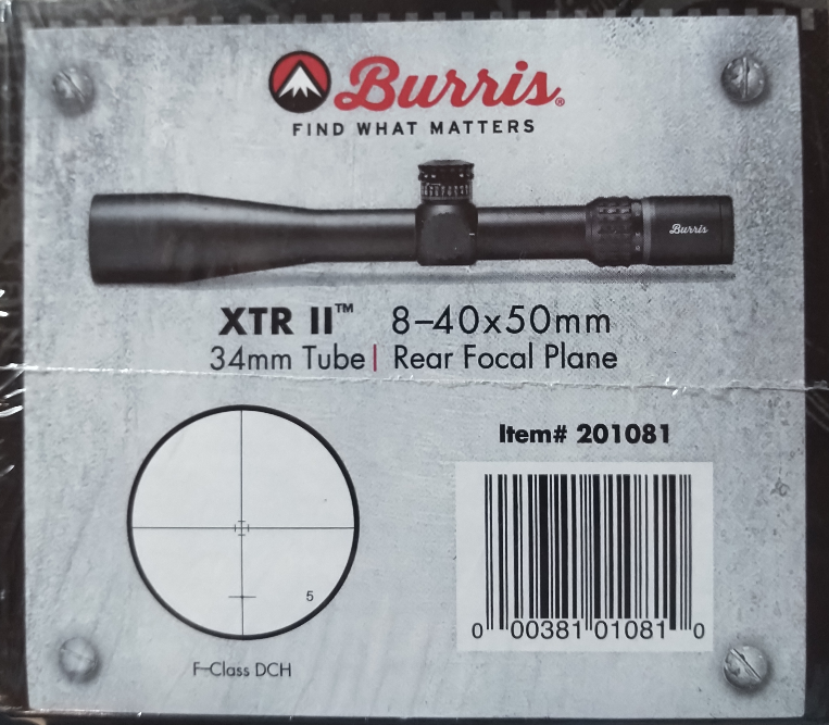 Burris XTR II 8-40x50mm - 34mm Tube - Rear Focal Plane Scope F-Class ...