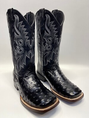 Genuine Ostrich Black Square Toe Size 8D | eBay