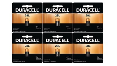 6 x 28L Duracell 6V Lithium Batteries (L544, PX28L, 2CR11108, Photo ...