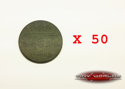 50 x 40mm Round Black Plastic Bases - Wargaming Miniature Slot Slotta ...