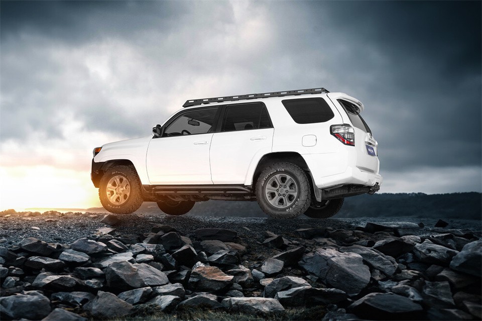 Pair Steel Rock Sliders Tube Door Armor Step Rail for 2010-2024 Toyota ...