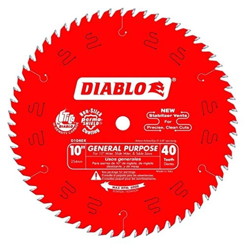 Freud Diablo 10-Inch 40-Tooth ATB General Purpose Saw Blade with 5/8 ...