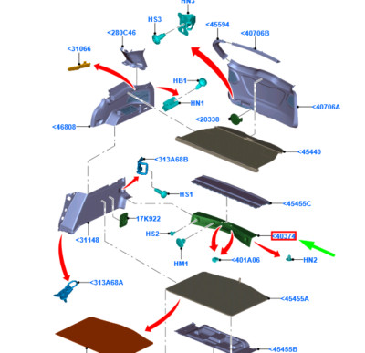 FORD GRAND C-MAX MK2 Rear Boot Surround Lower Trim Panel 1837639 NEW ...