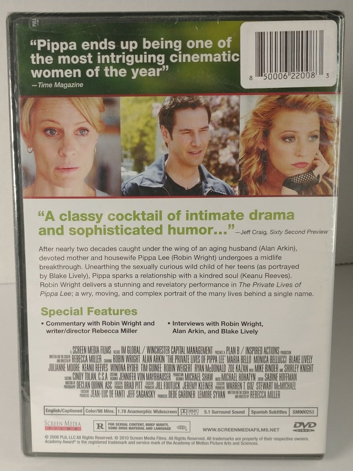 The Private Lives of Pippa Lee (DVD, 2010) Keanu Reeves Winona Rider ...