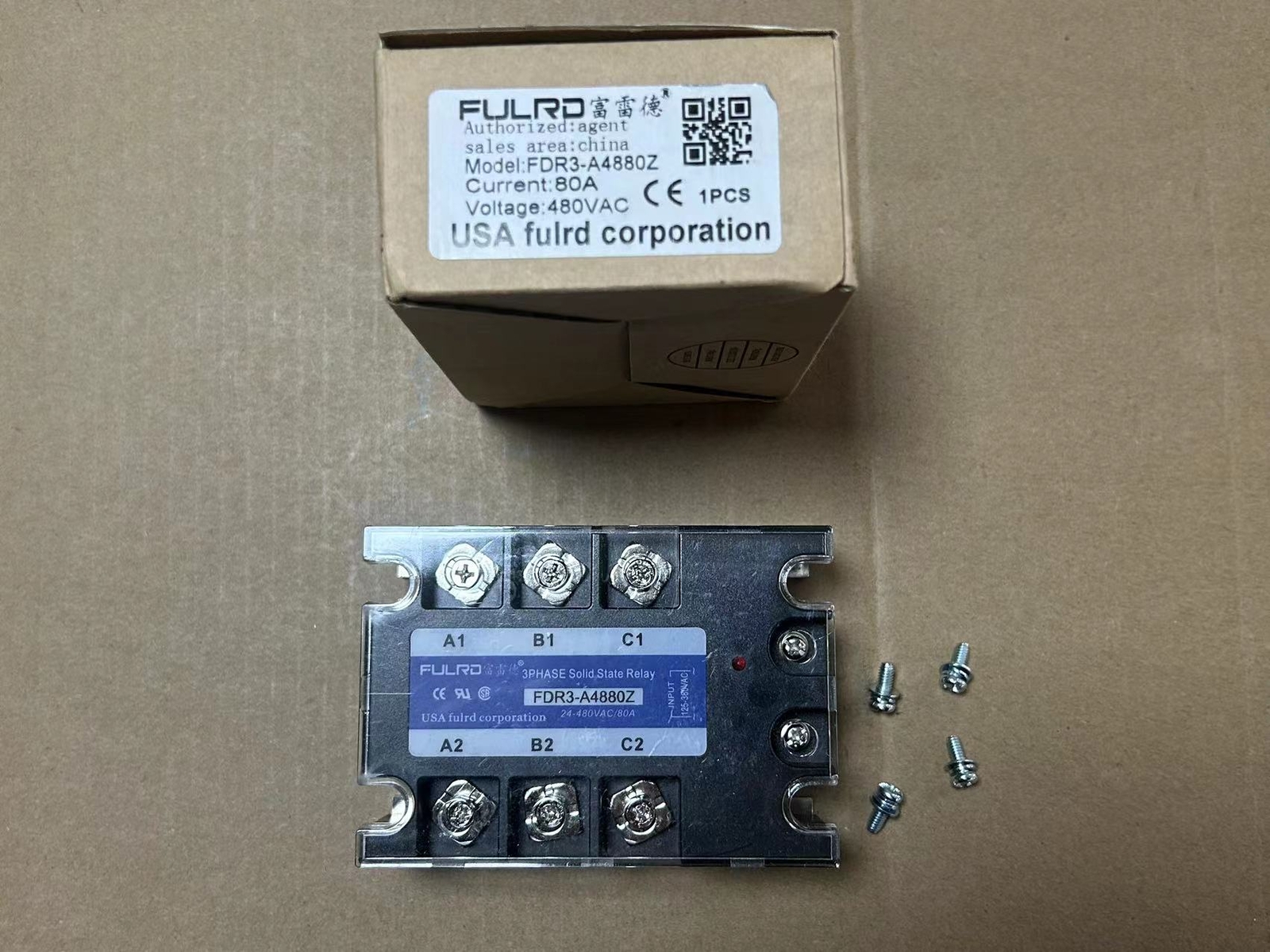 FULRD Three-phase solid state relay FDR3-A4880Z 80A AC-AC 24-480VAC 125 ...