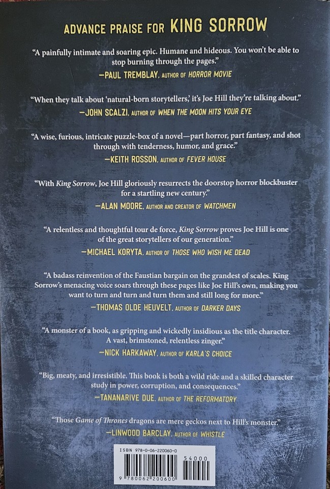 JOE HILL KING SORROW 1ST EDITION SIGNED AND DOODELED IN BY THE AUTHOR ...