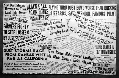 Dust Bowl Dust Storm Newspaper Headline Montage - 1930s - Vintage Photo ...