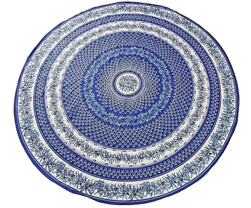 Vent Du Sud France 67” Round Olive Branch Blue White Tablecloth ...