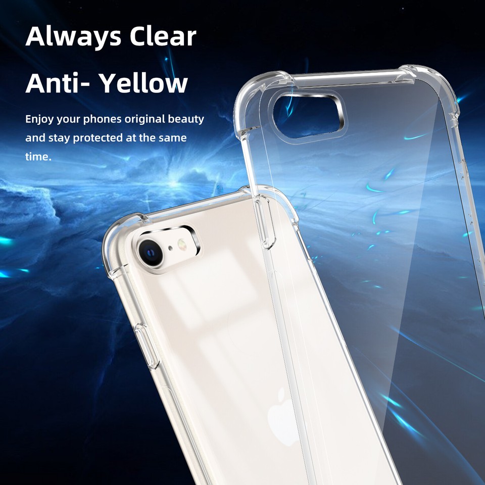 For iPhone SE 3rd Gen 2022/SE 2/8/7 Clear Case Shockproof Cover/Screen ...
