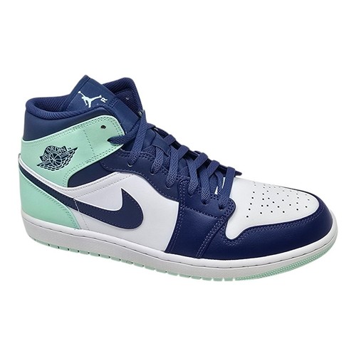 Air Jordan 1 Mid Mint Green Mystic Navy Blue Sneakers Men's Size 11 ...