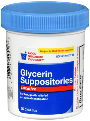 GNP GLYCERIN SUPPOSITORY PEDIATRIC 25CT | eBay