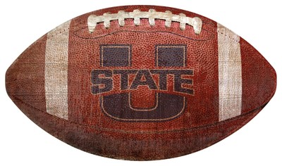 Utah State Aggies 12" Football Shaped Distressed Sign | eBay