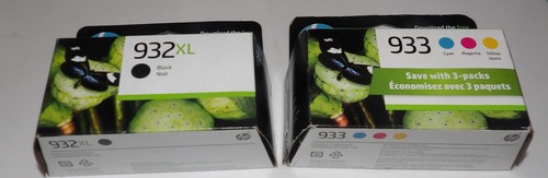 Genuine HP 932XL Black 933 Color Ink Cartridges Dated 2025 (N9H69FN ...
