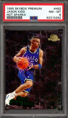JASON KIDD ~ 1995 Skybox Premium Hot Sparks #HS2 ~ Graded PSA 8 NM-MT ...