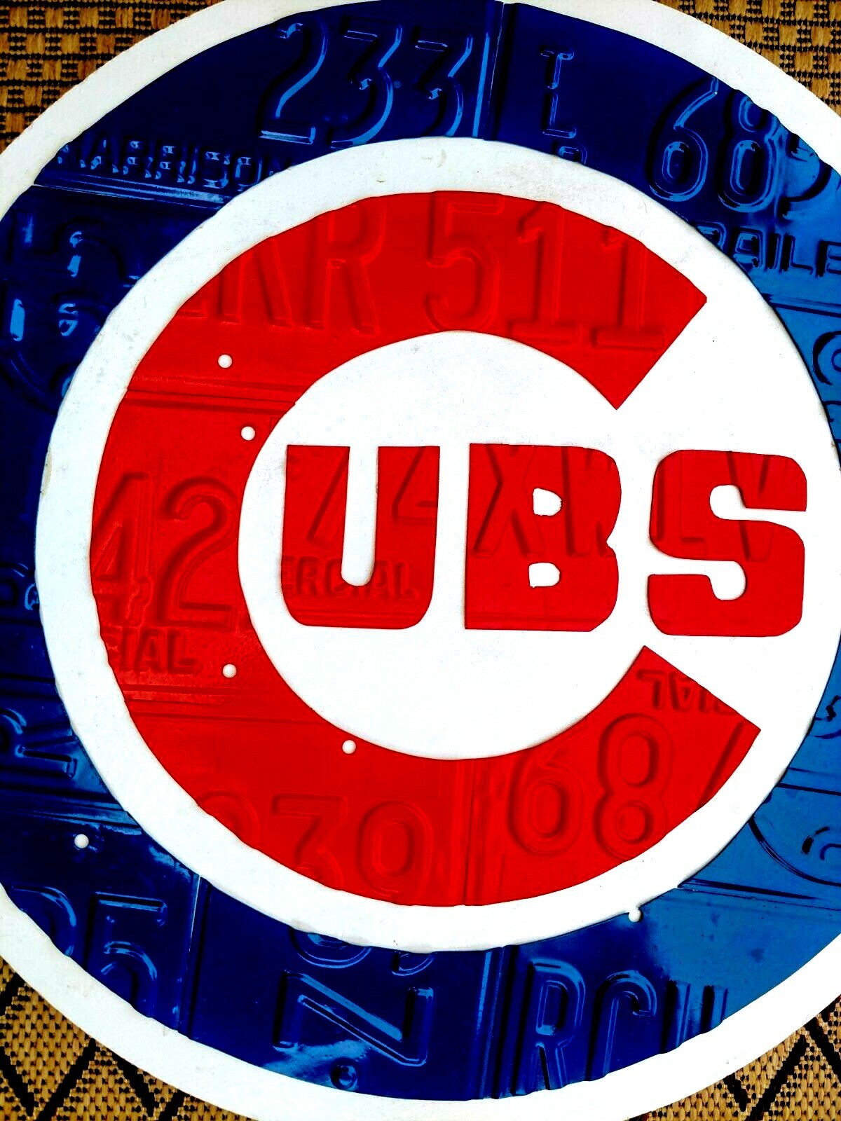 CHICAGO CUBS LICENSE PLATE LOGO SIGN!!! ONE OF A KIND PIECE FOR A CUBS ...