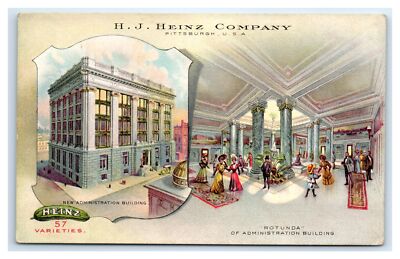 Pittsburgh, PA Postcard- HJ HEINZ COMPANY Admin Building Rotunda People ...