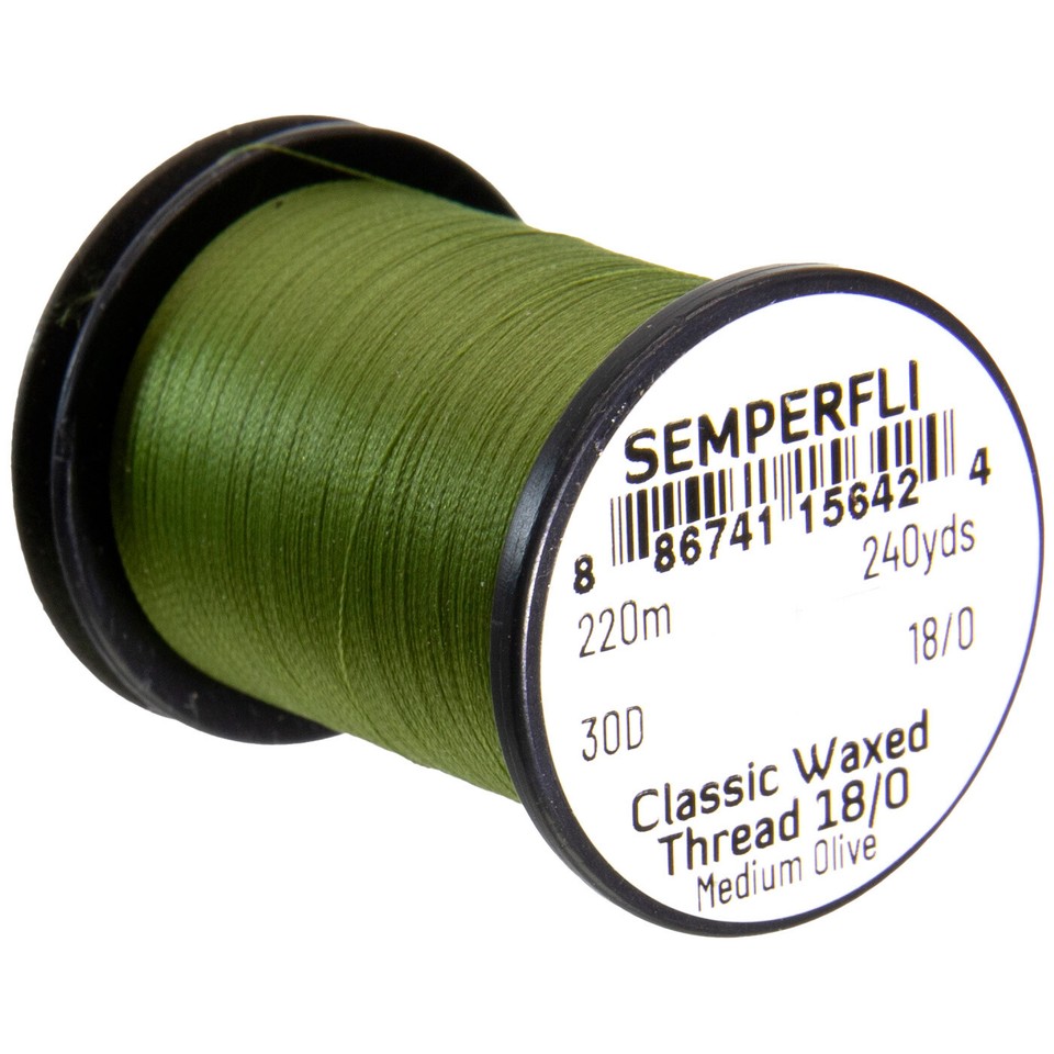 SEMPERFLI CLASSIC WAXED THREAD 18/0 - Fly Tying 30 Denier - 23 Colors ...