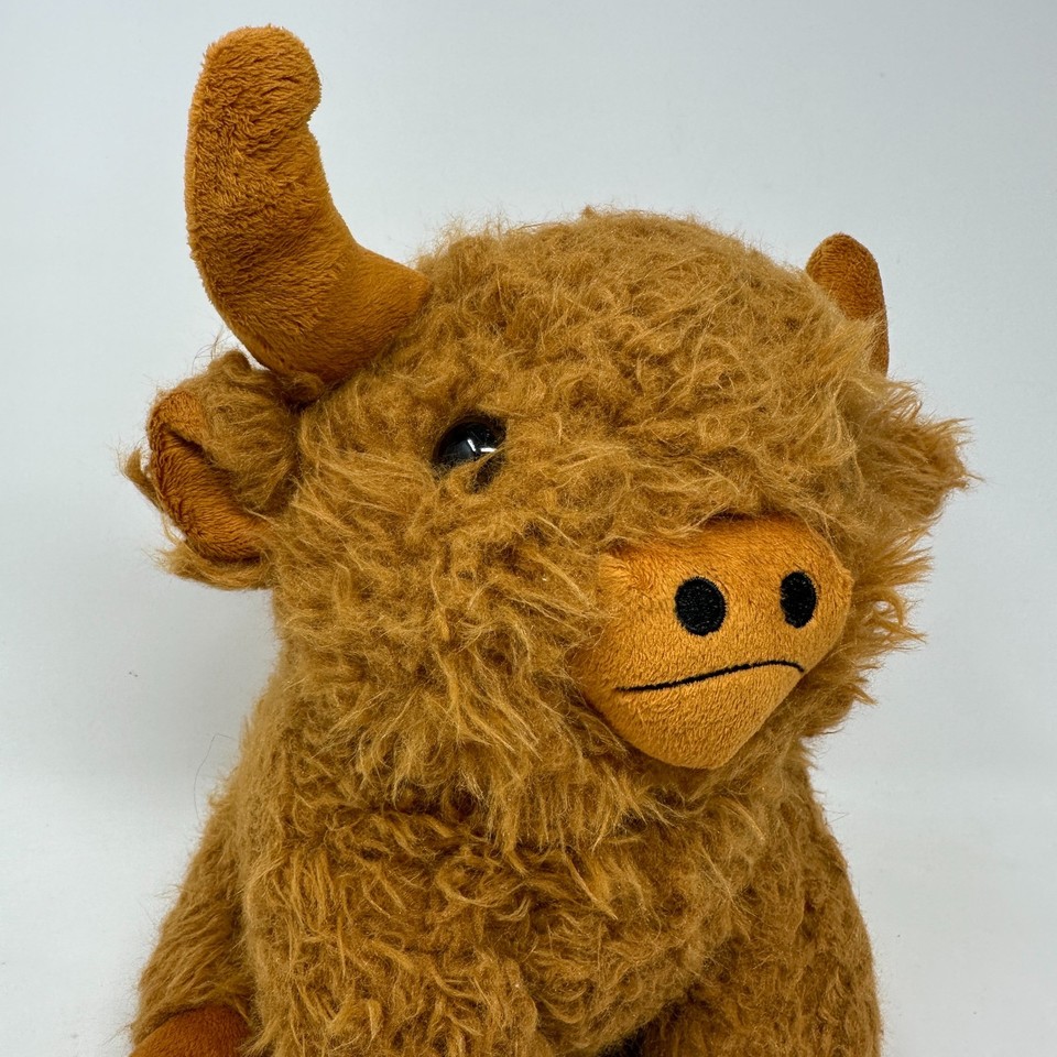 Calplush Highland Cow Plush Stuffed Animal Brown Bull Ox Yak Cute Soft ...
