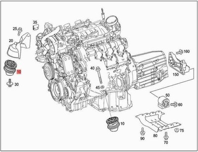 Genuine MERCEDES W221 Sedan Front right Engine mount 2212407617 | eBay