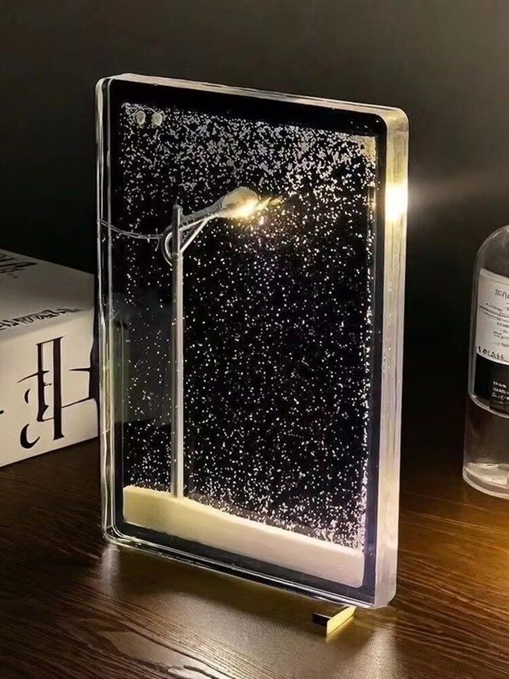 DIY Street Lamp Snow Globe Snowfall Lamp,Snowy Night Flowing Night ...