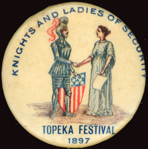 Antique 19th Century TOPEKA FESTIVAL 1897 Knight RWB American Shield KS ...
