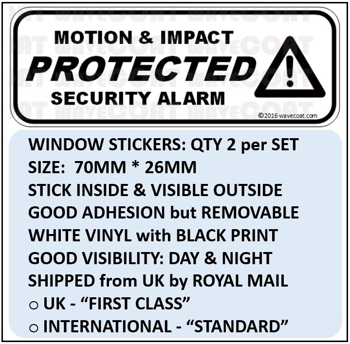 2 x WINDOW WARNING STICKERS INTERNAL GPS TRACKER OBD PORT DISABLED ...