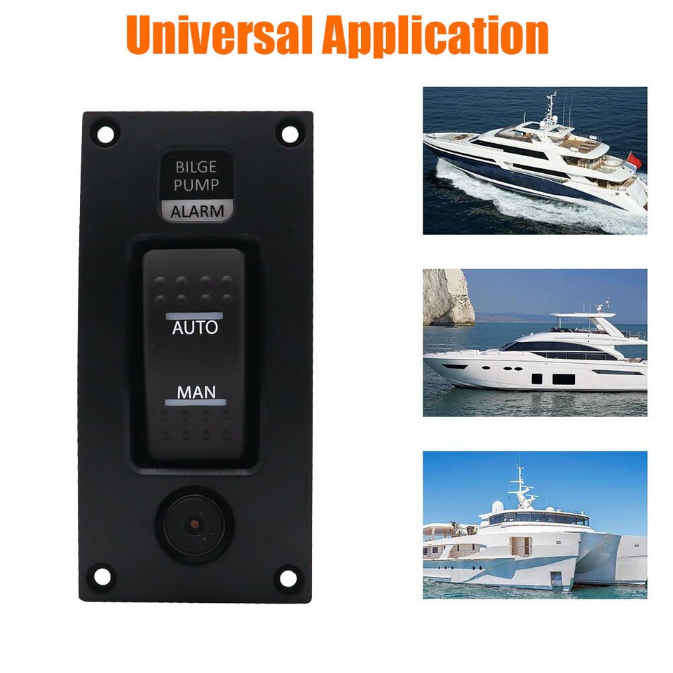 3-Way Marine Boat Rocker Panel Bilge Pump Switch with Alarm Auto/Off ...