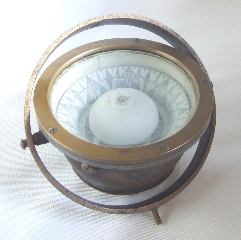 Antique E.S. Ritchie Ship's Compass Circa 1890's, Rare US Naval Compass ...
