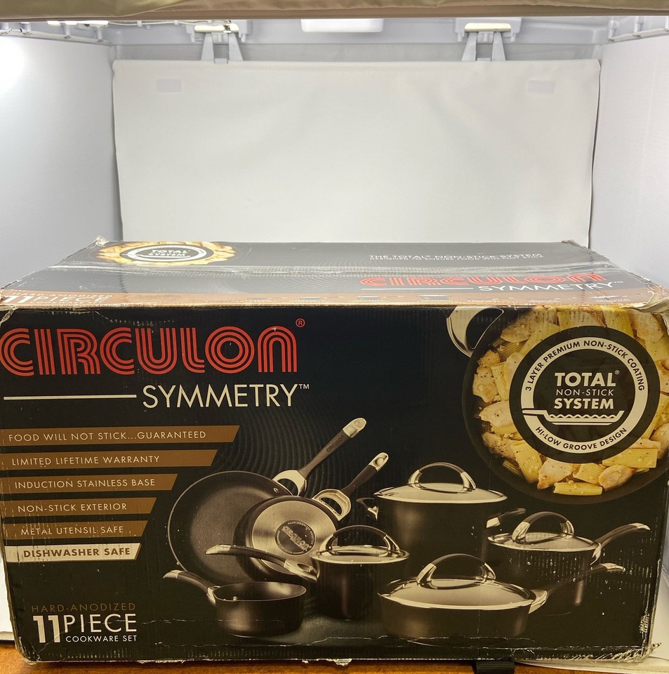 Circulon Symmetry Hard Anodized Nonstick Cookware Pots and Pans Set, 11 ...