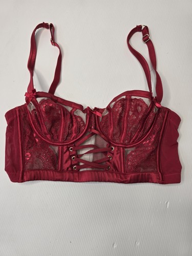 Vamp Bras N Things Bra Size 10A Corset Front Lace Red | eBay Australia