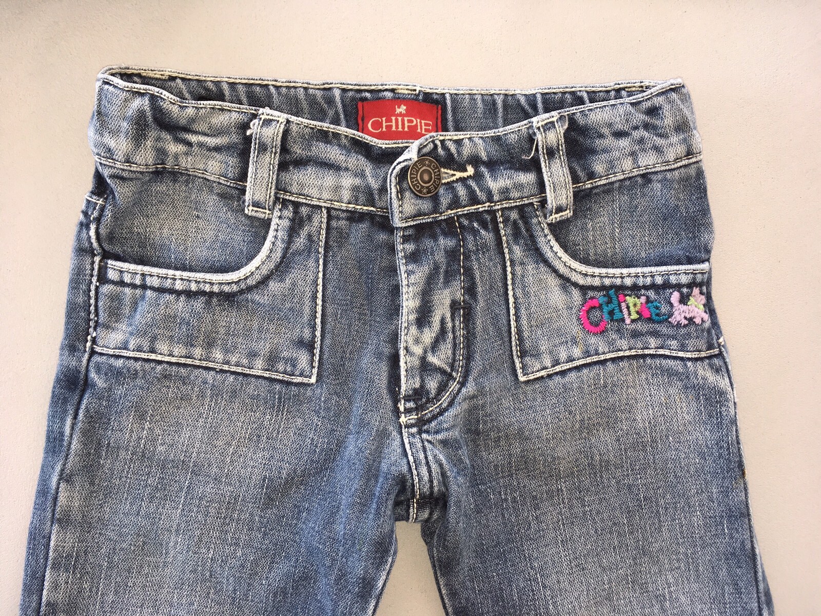 CHIPIE Jeans Brodé Taille Ajustable 4 Ans Bon État | eBay