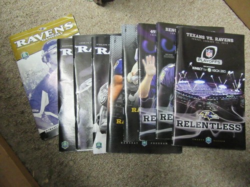 Baltimore Ravens Fan Lot -- Game Books, Lanyard, Banner, Decals, Mug ...