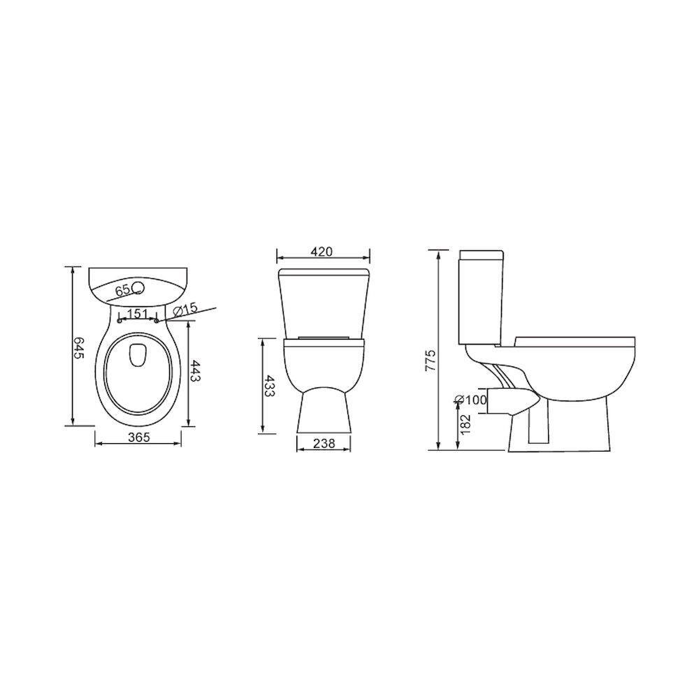 Standard Toilet Dimensions Inches