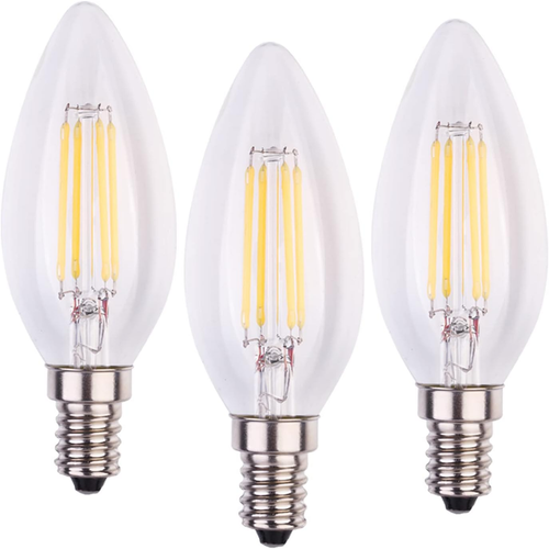 3 Pack E14 Candle LED Light Bulb,Small Edison Screw Filament E14 LED ...
