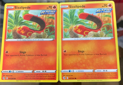 2 POKEMON CARDS SIZZLIPEDE 70HP 047/264 | eBay