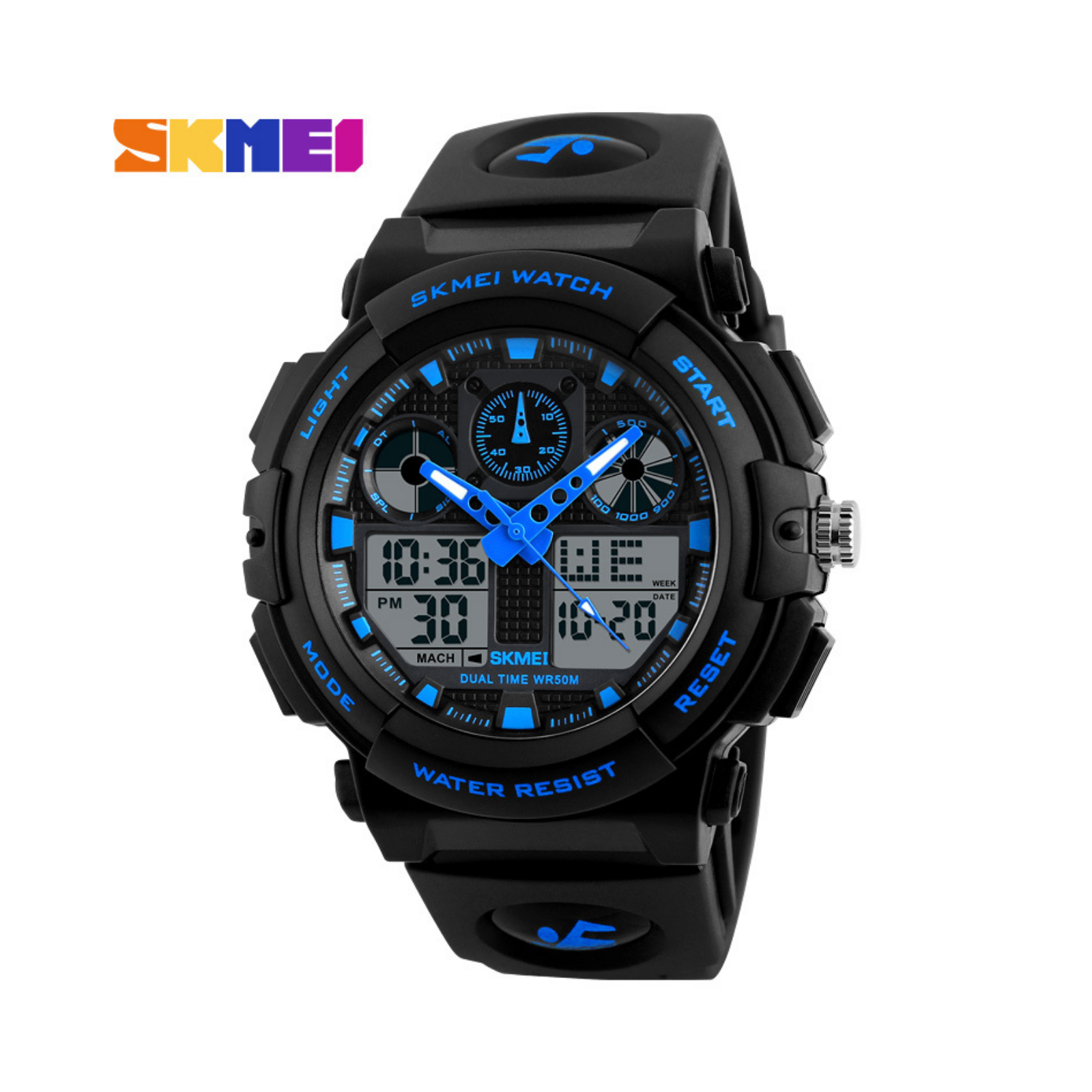 SKMEI 1270 Mens Military Style Digital Dual Time Analog Watch - Water ...