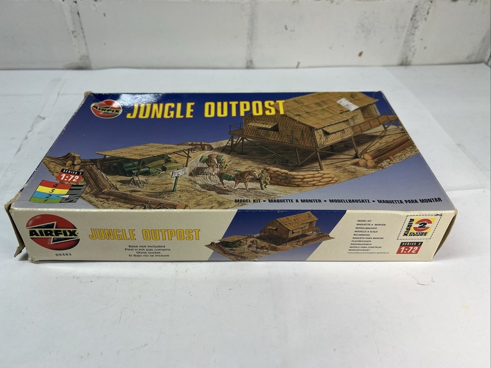 Vintage Airfix 1:72 Jungle Outpost Diorama Model Kit - New - Opened Box ...