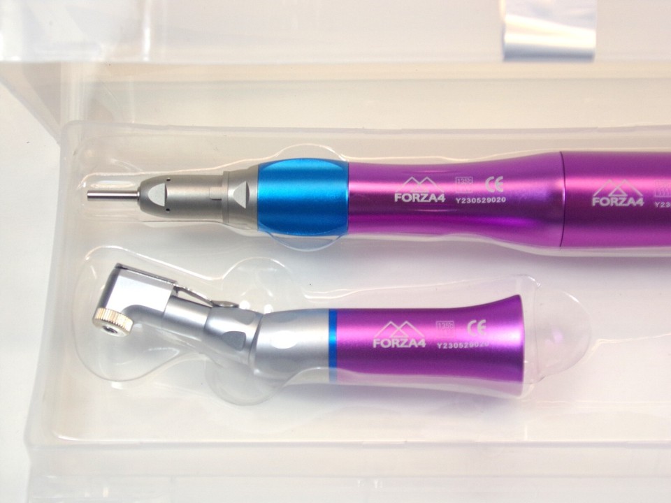 Dental Low Speed Handpiece M4 + Straight Piece + Contraangle | PURPLE ...