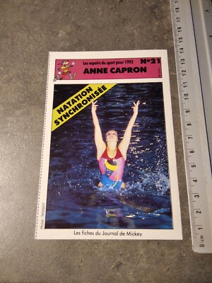 Vintage sports cards - fiche photo - natation - ANNE CAPRON | eBay