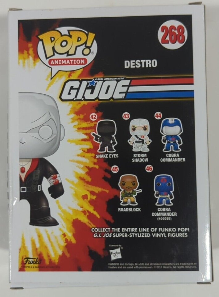 Funko Pop! Destro #268 GI Joe Animation Vinyl Figurine Comic Con Brand ...