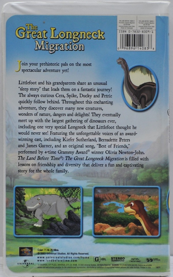 The Land Before Time: The Great Longneck Migration - VHS - Clamshell ...