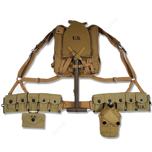 WW2 USMC Army M1 Tactical Equipment Combat Training Gear Pouch Bag Set ...