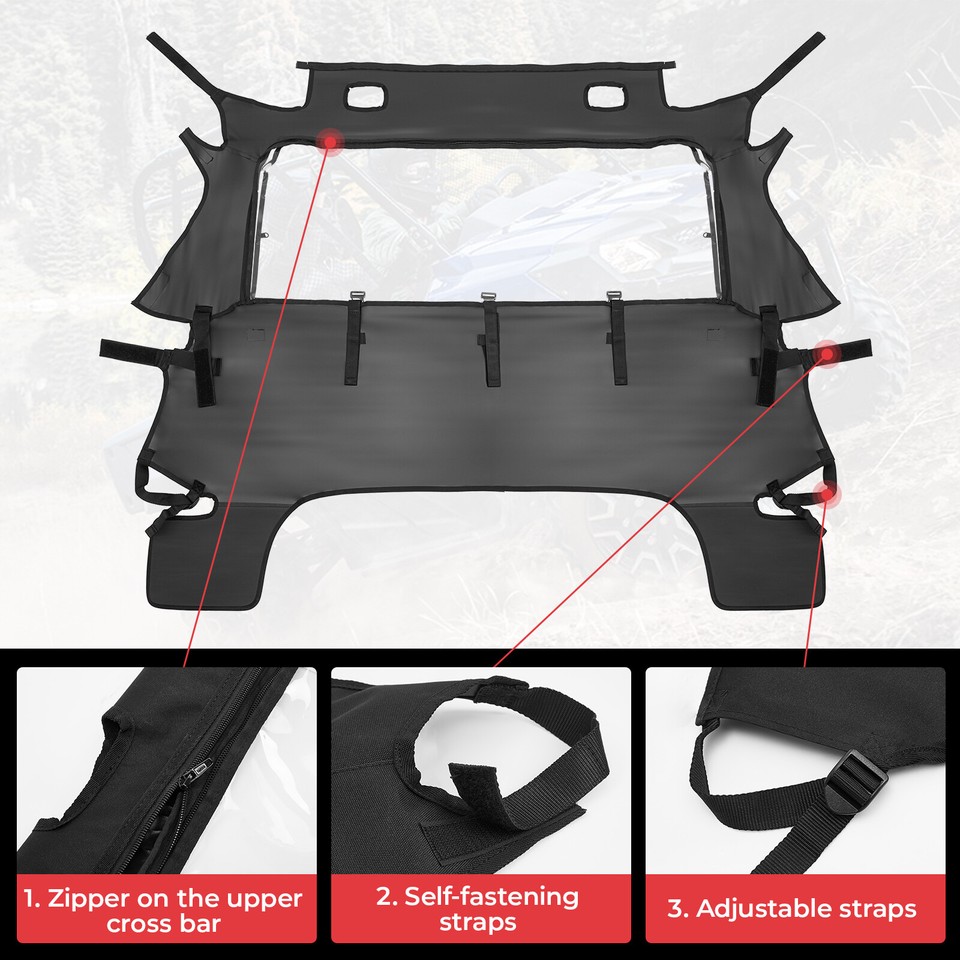 KEMIMOTO UTV Rear Panel Window for Honda Pioneer 700/ 700-4 2014-2025 ...