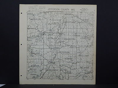Wisconsin, Jefferson County Map, 1941 S1 | eBay